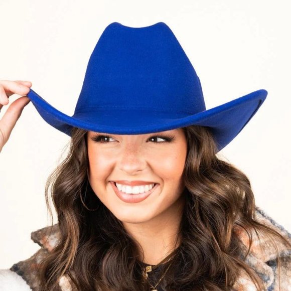 Canton | Accessories | Womens Cattleman Style Royal Blue Western Felt ...
